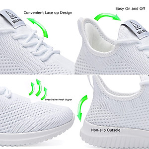 VAMJAM Men's Running Shoes Ultra Lightweight Breathable Walking Shoes Non Slip Athletic Fashion Sneakers Mesh Workout Casual Sports Shoes White Size 11.5