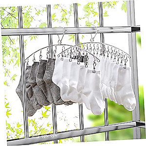 Alipis 2pcs Multi Clip Drying Rack Metal Washing Drying Clips Laundry Drying Hanger Laundry Drying Rack Collapsible Storage Hooks Folding Clothes Hanger Stainless Steel Hangers Socks Rack