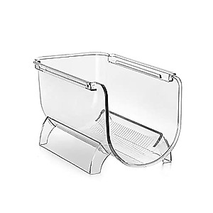 Heshebuy 2 Pack Bottle Rack, Fridge Organizer Bottle Rack, Stackable Wine Rack Plastic Bottle Holder