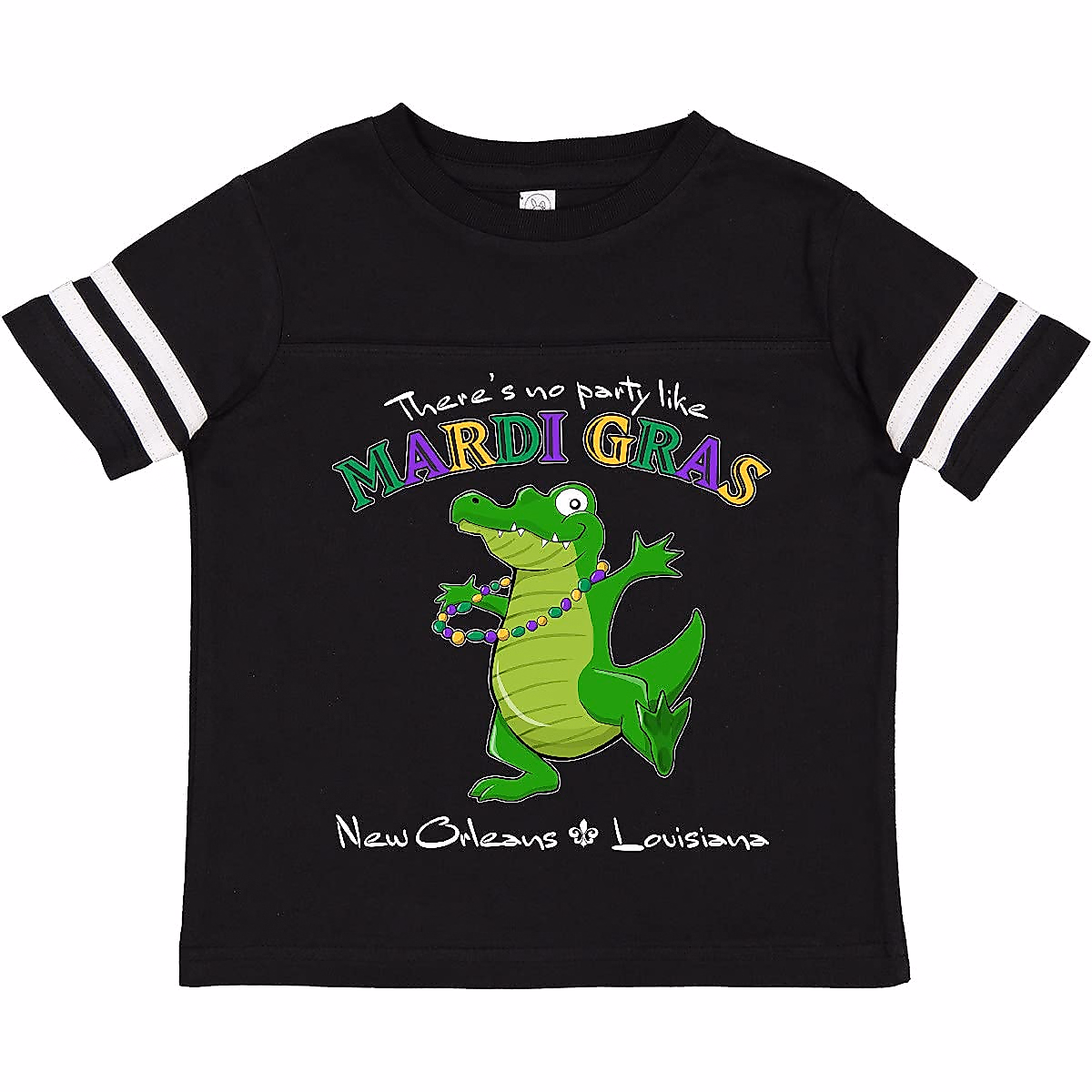 inktastic There's No Party Like Mardi Gras-Alligator Toddler T-Shirt 2T Football Black and White 28104