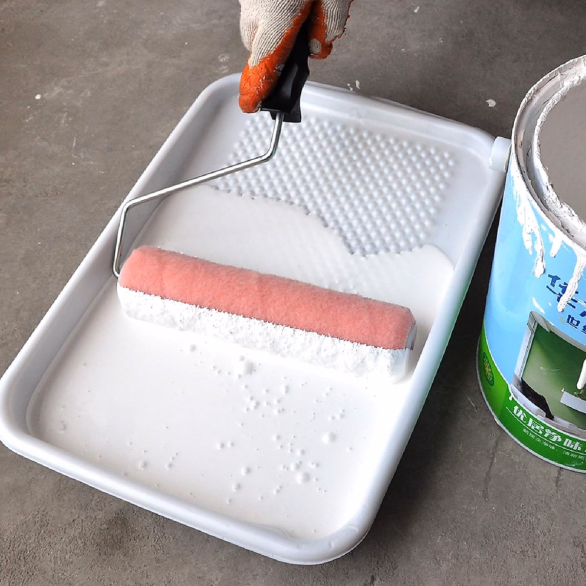 11-Pack 9inch Disposable Plastic Paint Roller Tray -Come up with Extra Metal Tray Liner - Ideal for DIY Painting Projects