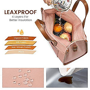 LOVEVOOK Lunch Bag Women,Lightweight Insulated Lunch Box for Picnic Beach,Pink,S