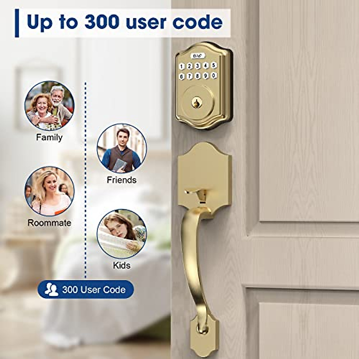Smart Lock,Door Lock with Keypad-Keyless Entry Keypad Smart Deadbolt