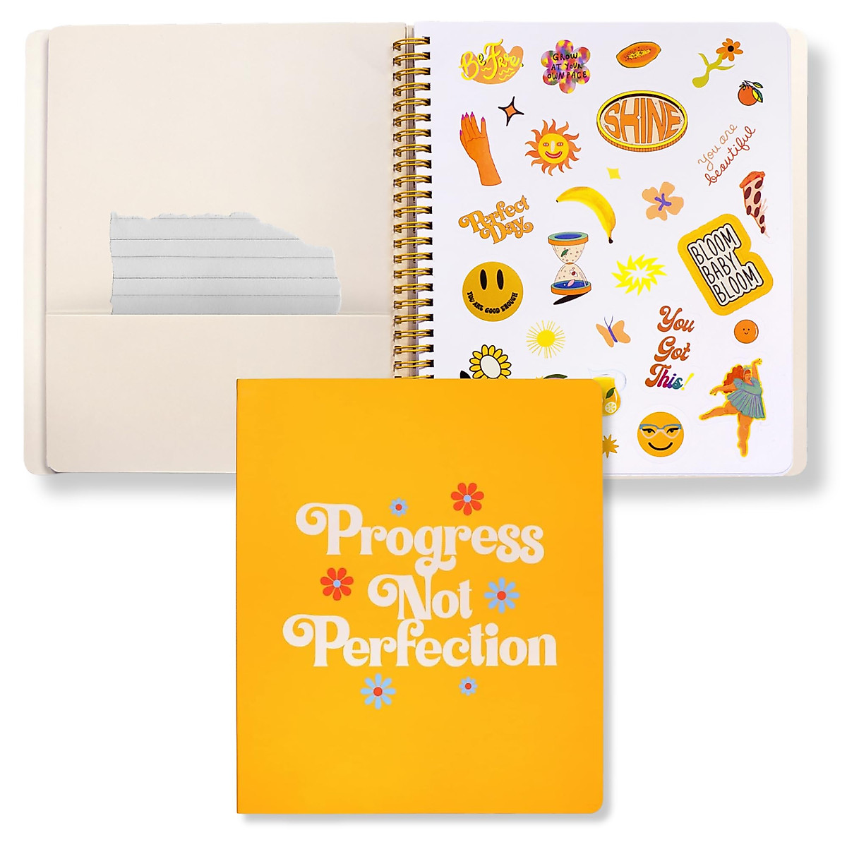 ban.do Undated Weekly Planner, To Do List Notebook with Stickers, Guided Wellness Journal, Daily Organizer for School or Office, Progress Not Perfection