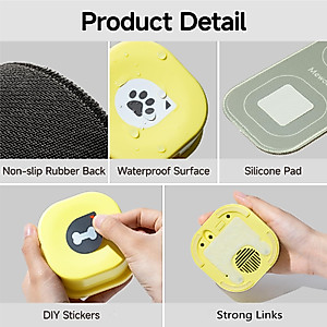 MEWOOFUN Dog Buttons for Communication Starter Pack Recordable Dog Talking Buttons Set Dog Training Speaking Buttons Dog Clicker with Mat & Stickers (4 Packs-Rubber Mat)