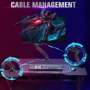 MOUNTUP Pink Dual Monitor Desk Mount& Gaming Single Monitor Stand Fully Adjustable Bundle for Computer Screen up to 32 inch, Holds up to 17.6lbs
