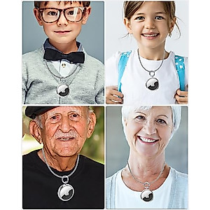 Airtag Necklace, Titanium Rhinestone Airtag Necklace for Adults, Adjustable Air Tag Necklace Kids, Airtag Holder Case Keychain Compatible Apple Airtag