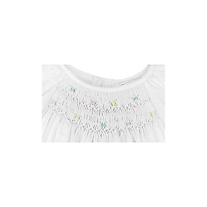 Petit Ami Baby Girls' Daydress with Embroidered Hem, 9 Months, White