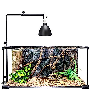 LISINAN Adjustable Reptile Terrarium Heat Lamp Stand,Metal Reptile Lamp Holder Bracket with Turtle Tank Light Fixture Accessories,Used for Lizards Snakes Amphibians Tortoise Habitat(M, 11.81"x25.19")