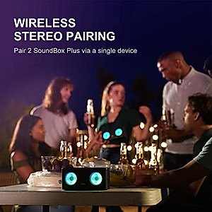 DOSS SoundBox Plus Portable Wireless Bluetooth Speaker with HD Sound and Deep Bass, Wireless Stereo Pairing, Built-in Mic, 20H Playtime, Portable Wireless Speaker for Home, Outdoor, Travel-White