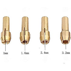 Luo ke 9 Pieces Brass Collet Brass Chuck Fits Dremel Rotary Tools (9Pc Collet Nut set)