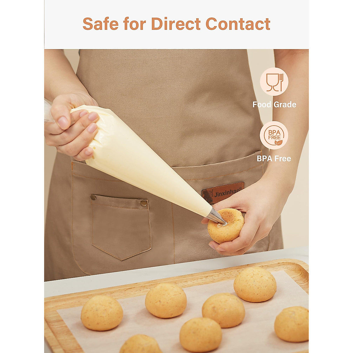 Kootek Piping Bags Disposable 16 Inch 100pcs with EBook, Anti Burst Thicken Pastry Bags, Icing Piping Bags for Cookie Cake Frosting Decorating Baking Supplies