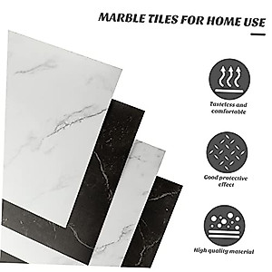 IWOWHERO 4pcs Marble Tile Stickers Marble Decor Adhesive Tile backsplash Bathroom Sticky Tiles Wall Sticker Decor Home Decoration Floor Decor Marble Floor Tile Sticker PVC Tile Sticker spc