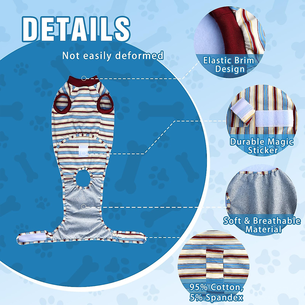 Puptoceed Dog Surgery Rrecovery Suit Dog Onesies for Surgery Recovery Dog Body Suits After Surgery Dog Recovery Suit Surgery Suit for Dogs Dog Surgery Suit Dog Neuter Recovery Suit,M