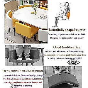 RUANLOV 7-Piece Contemporary Style Kitchen Table Set,Dining Table Set for 6, Kitchen Table and Chairs for 6, Oval Dining Room Table Set for Small Space, Apartment (E 90x150cm)