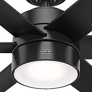 Hunter Fan Company 59628 Solaria Ceiling Fan, 72", Matte Black