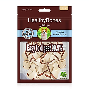 UrbanX HealthyBones Beef Rawhide Free Healthy Mini Chews for Rottweiler and Other Large Working Dogs Great Foods for Training Rewards, 7 Count