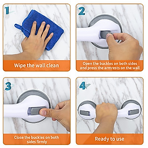 BUBEHYMY 2 Pack Shower Handle, 12 inch Grab Bars for bathtubs and Showers for Handicap, Mother, Elderly Seniors Assistance Products Baby Shower Handle Safety Cup Grip Non Slip Handicap