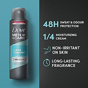 Dove Men+Care Antiperspirant Dry Spray Deodorant for Men Clean Comfort 48 Hour Sweat and Body Odor Protection 3.8 oz 3 Count