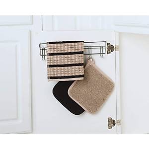 Silver Chrome Steel 6-Hook Towel Rack Stainless