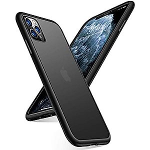 TORRAS Shockproof Compatible for iPhone 11 Pro Case, [Military Grade Drop Tested] Translucent Hard Matte Case with Soft TPU Bumper Slim Phone Case Compatible for iPhone 11 Pro, Matte Black