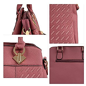 Poxas Womens Crossbody bag Purses Top Handle Shoulder Bags Plus Handbags Wallet (Pink)
