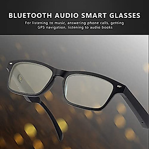 Smart Bluetooth Audio Glasses with Anti Blue Light Lens Waterproof Bluetooth 5.0 Glasses Connect Mobile Phones and Tablets for Men Women