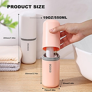 ZWCEGND 2PCS Toothbrush Travel Case,Multi-Function Portable Toothbrush Cover,Dustproof Toothbrush Holder,Suitable for Business Camping Travel or Daily Use(Pink+Blue)