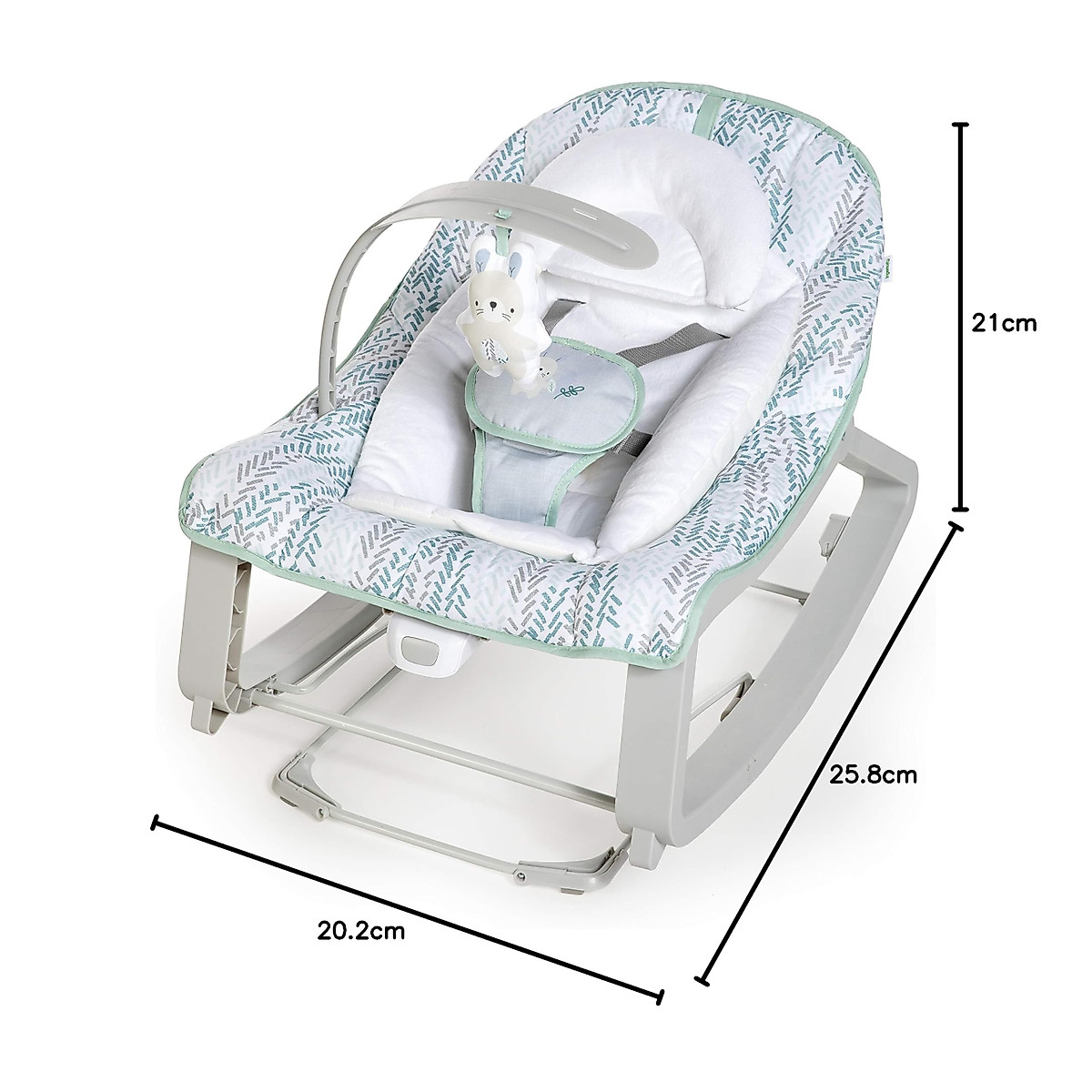 Ingenuity Keep Cozy 3-in-1 Grow with Me Vibrating Baby Bouncer Seat & Infant to Toddler Rocker - Spruce, Newborn and up