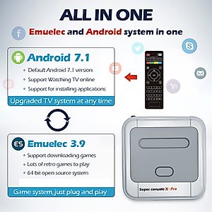Kinhank Retro Game Console,Super Console X PRO Emulator Console with 95000+ Video Games,Video Game Console with 60+ Emulator,Game Consoles for 4K HD Output,5 Players,LAN/WiFi,Best Gifts for Men