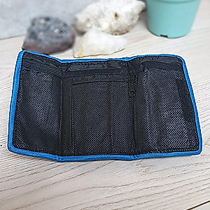 Mia Jewel Shop Multicolored Woven Striped Slim Soft Trifold Wallet Coin Purse with Card Slots - Womens Unisex Fashion Handmade Bags Boho Travel Accessories (Turquoise)