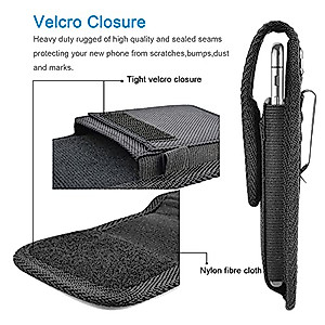 Tiflook for Samsung Galaxy S22 Ultra S23 S21 S20 FE S10 S9 S8 A12 A32 A52 A02S A13 Note 20 Ultra Note 10 Plus Holster Belt Case with Clip Heavy Duty Rugged Nylon Cell Phone Pouch Card Holder,Black