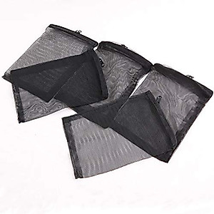 Powkoo Aquarium Filter Media Bags Mesh Bags with Zipper for Activated Carbon, Bio-Ball, Ceramic Rings, Ammonia Remover (7"x 5" 5-Pack)