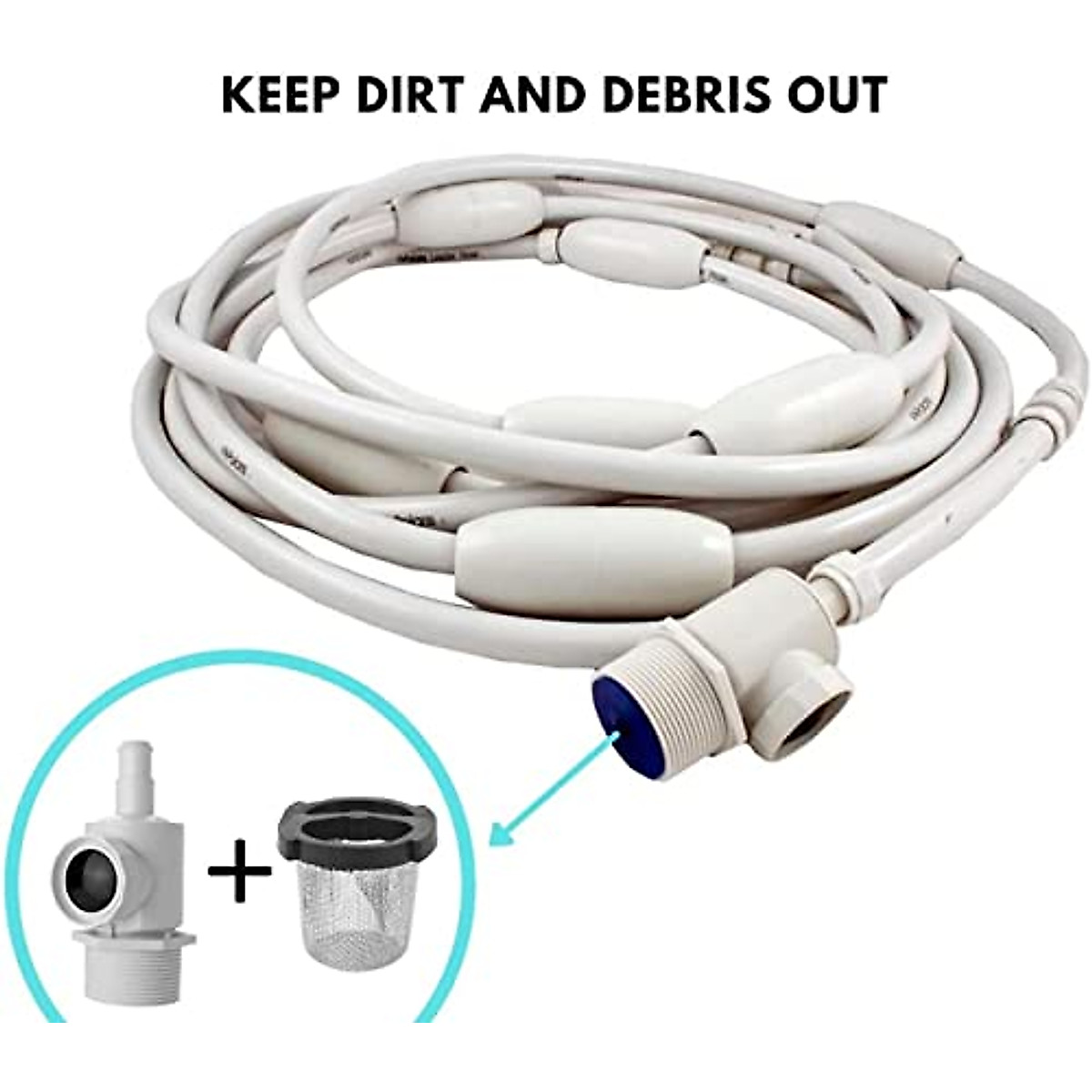 ATIE 6-504-00 Universal Wall Fitting and Quick Disconnect Filter Screen for Zodiac Polaris 280 380 360 180 165 65 Pool Cleaner 9-100-9001/9-100-3008 UWF Connector Assembly (2 Pack)