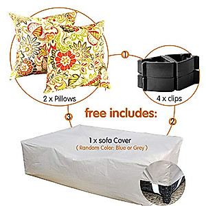 Allwex Patio Furniture Set,Outdoor Furniture 6 Pcs Sets,PE Rattan Wicker sectional with 2 Pillows and 1 Patio Furniture Covers, No Assembly Required,Brown (6 Piece, Beige) (6 pcs, Begie)