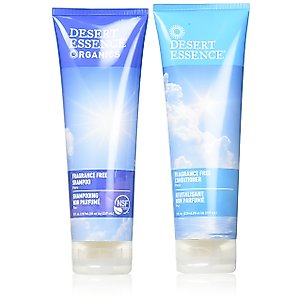 Desert Essence Fragrance Free Shampoo & Conditioner Bundle - 8 Fl Ounce - Pure - Vitamin B5 - Green Tea - Softer, Shinier & More Manageable - Aloe Vera - Unscented