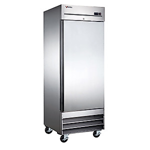 Commercial Grade Refrigerator | Stainless Steel | 1 Self Closing Door | 29" x 32.25" x 82.5" | Digital Temperature Controller | 23 Cu. Ft. | 3 Adjustable Shelves | R-290 Natural Refrigerant