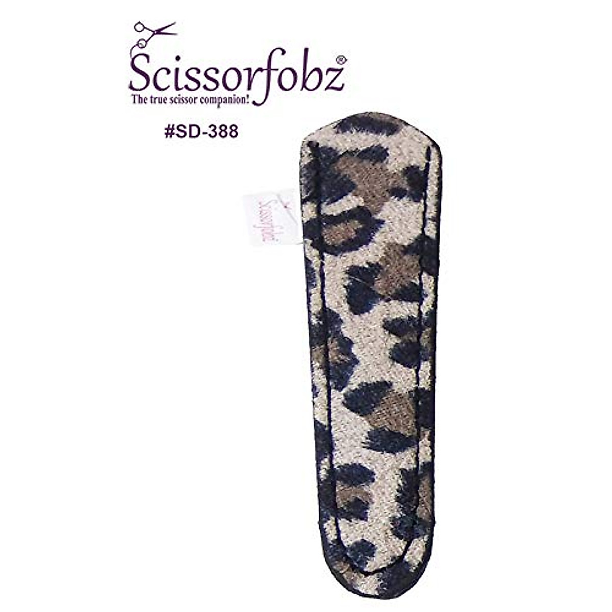 Scissors sheaths by SCISSORFOBZ with ScissorGripper for Embroidery, Micro Scissors-Designer Scissors Covers Holders - Microsuede Leopard Print - S-388-FB