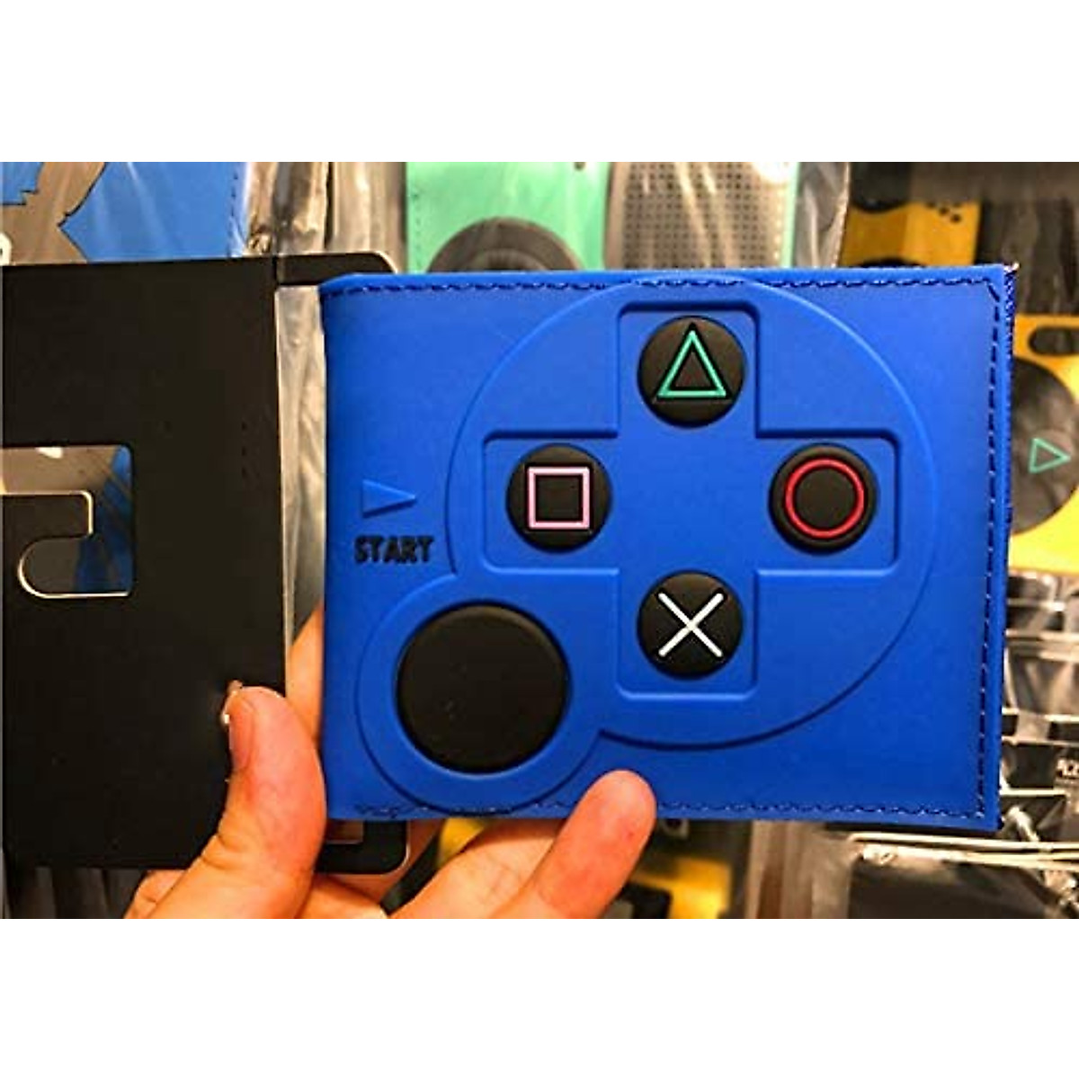 CALM PLANET Game Men'S Coin Purse DualShock Joystick Leather Bi-Foid Wallet, Large-Capacity Portable Controller Id Card Holder -04