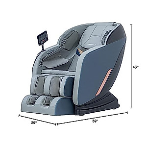 Massage Chair,Full Body Zero Gravity Recliner Chair with Smart Large Screen Bluetooth Speaker Wormwood Back and Calf Heating Therapy Foot Roller Air Massage System for Home Office,Black
