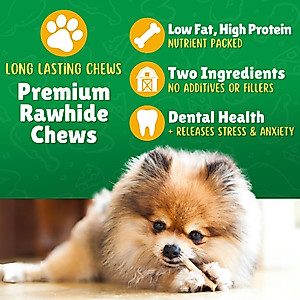 Lucky Premium Treats Chicken Wrapped Dog Treats – USA Made Raw Hide Sticks for Small & Toy Size Dogs – Long Lasting, Preservative Free Dog Treats – 150 Chews