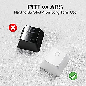 Redragon A130 White Pudding Keycaps, 104 Keys Standard Doubleshot PBT Keycap Set w/Translucent Layer for Mechanical Keyboard, OEM Profile, English (US) ANSI Layout