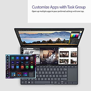 Zenbook Pro 14 Duo OLED 14.5” 2.8K OLED Touch, 120Hz Refresh Rate, ScreenPad Plus, Intel Evo Platform, i7-12700H CPU, 32GB RAM, 1TB SSD, Windows 11 Home, Tech Black, UX8402ZA-DB76T