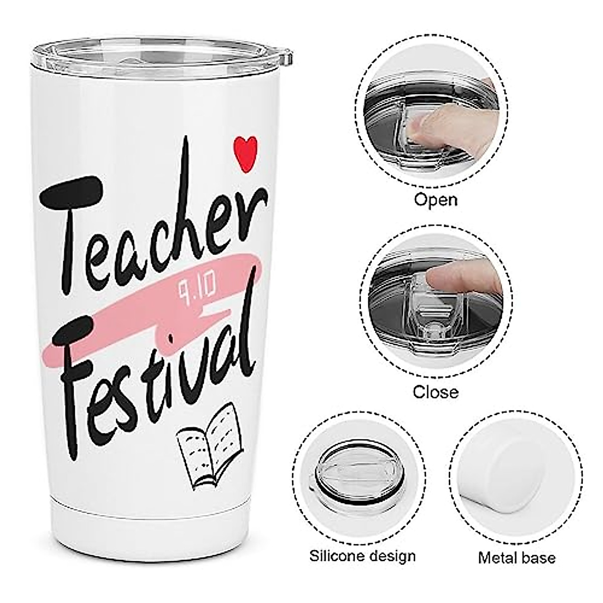 Insulated Coffee Mug, Iced Coffee Tumbler Cup with Flip Lid, Travel Mug With straw and stirrer Double Wall Vacuum Leak-Proof Thermos Mug for Travel Tea Milk