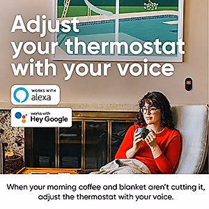 Wyze Programmable Smart WiFi Thermostat for Home with App Control, Energy Saving, Easy Installation, Works with Alexa and Google Assistant, Black