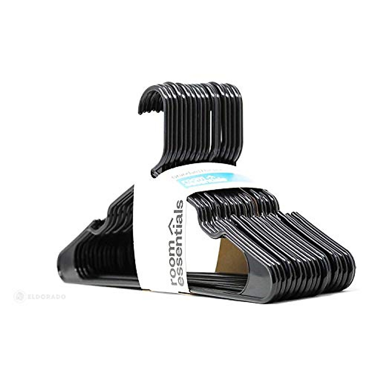 Room Essentials Plastic Adult Hangers - Black - 18-count