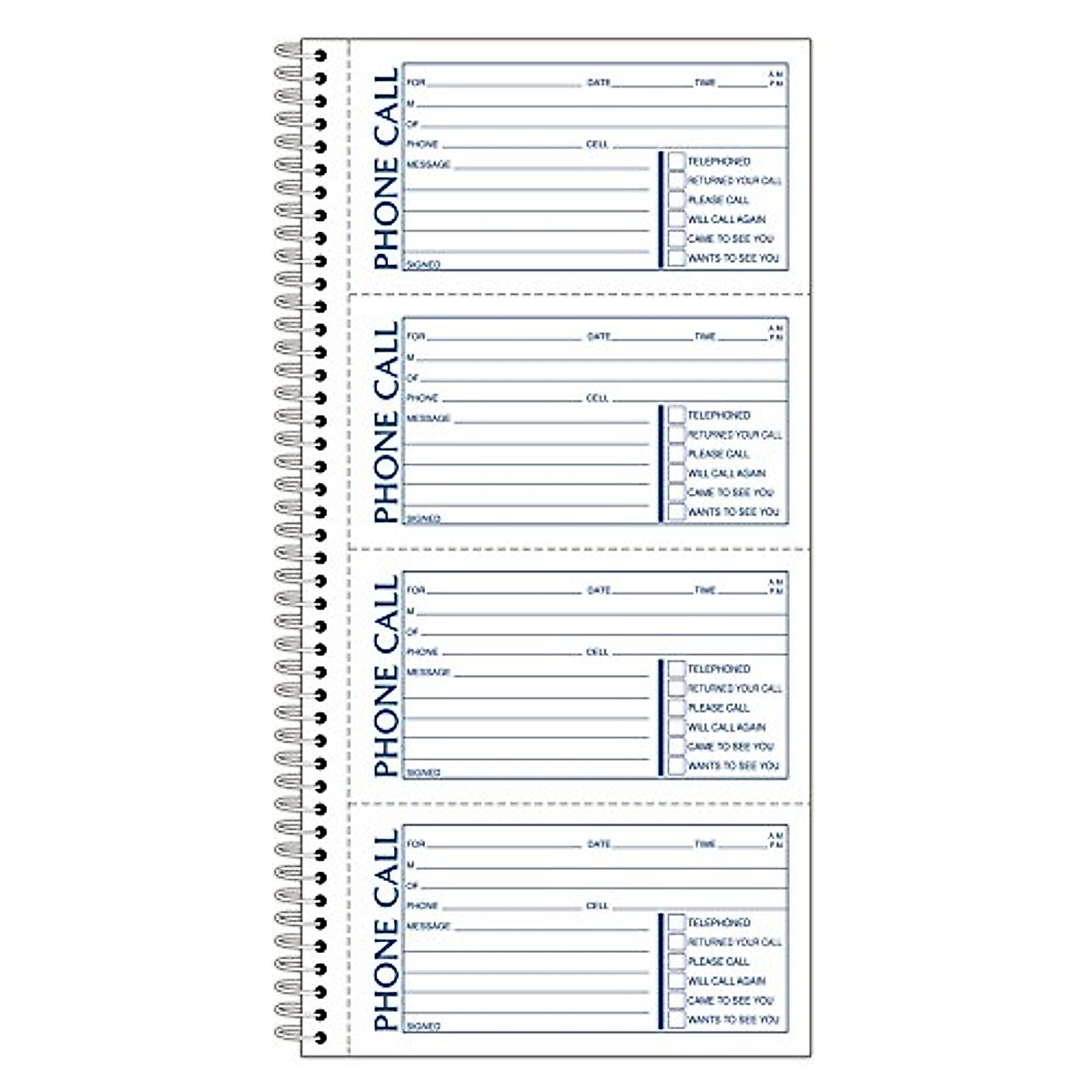 Adams Message Book/Phone Call, Carbonless Duplicate, 5.50 x 11 Inches, 400 Sets per Book (SC1154D), White/Canary (SC1154-5D)