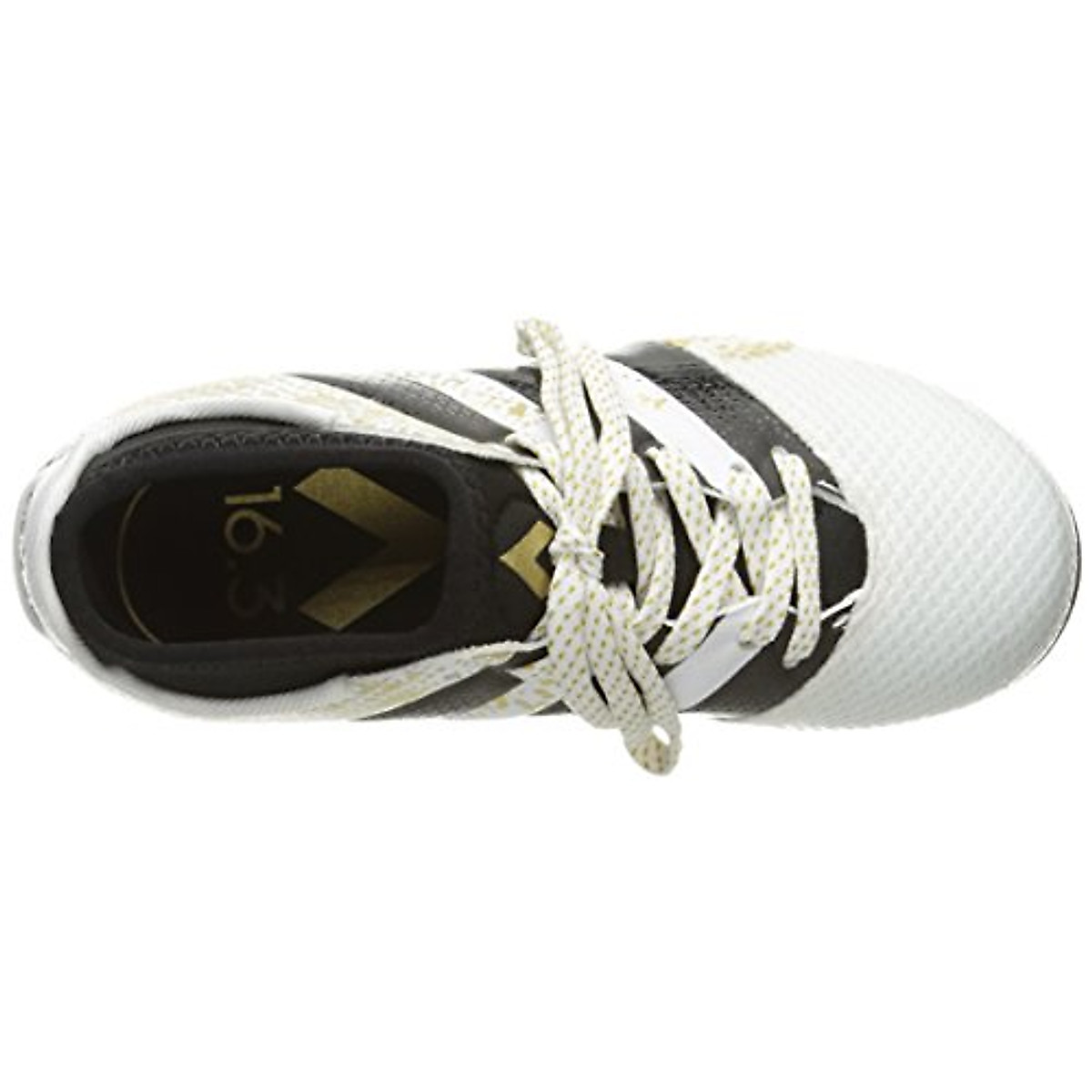 adidas Performance Kids' Ace 16.3 Primemesh Turf Soccer Cleats, White/Black/Metallic Gold, 2.5 M US Little Kid