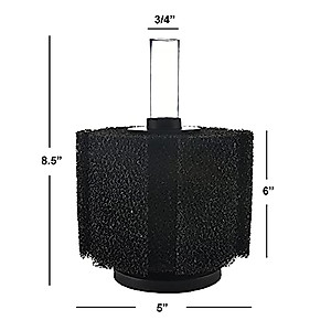 Premium Course Aquarium Sponge Filter - For Greater Intervals Between Cleaning! - Fits 10-75 Gallon Tanks - Fish Tank Sponge Filter - Compare To ATI Pro or Aquarium Co-Op Filter - High Quality