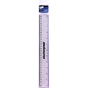 Just Stationery 6072/72 12 inch Plastic Shatterproof Ruler